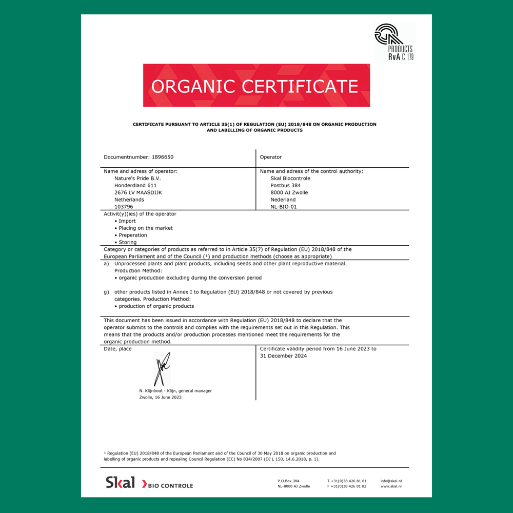 Certifications show that we take quality seriously - Nature's Pride